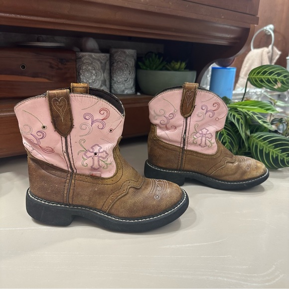 Justin Boots | Shoes | Little Girls Pink Brown Cowgirl Cowboy Western ...